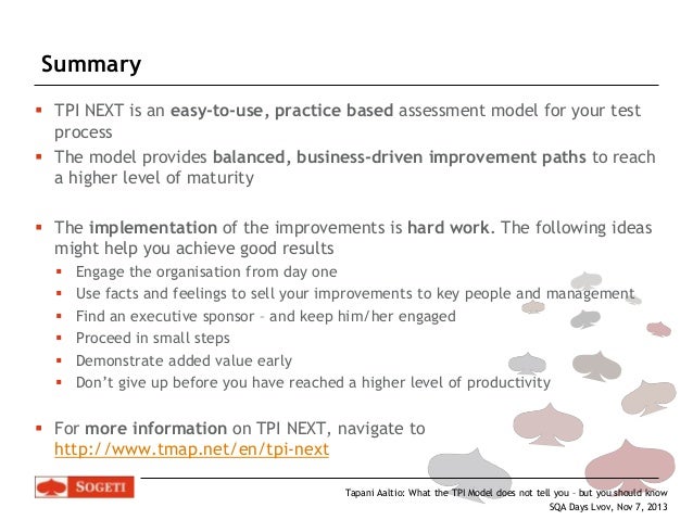 Test Process Improvement with TPI NEXT - what the model does not tell…