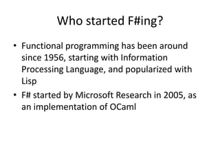 What The F# | PPT