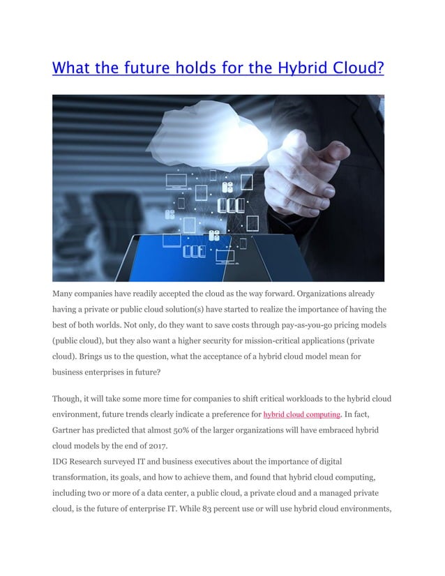 What the future holds for the hybrid cloud | PDF