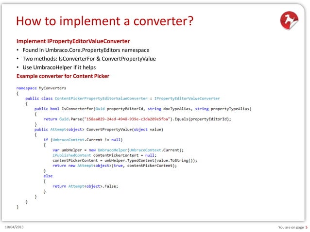 What the heck is a Umbraco property editor value converter? | PPT