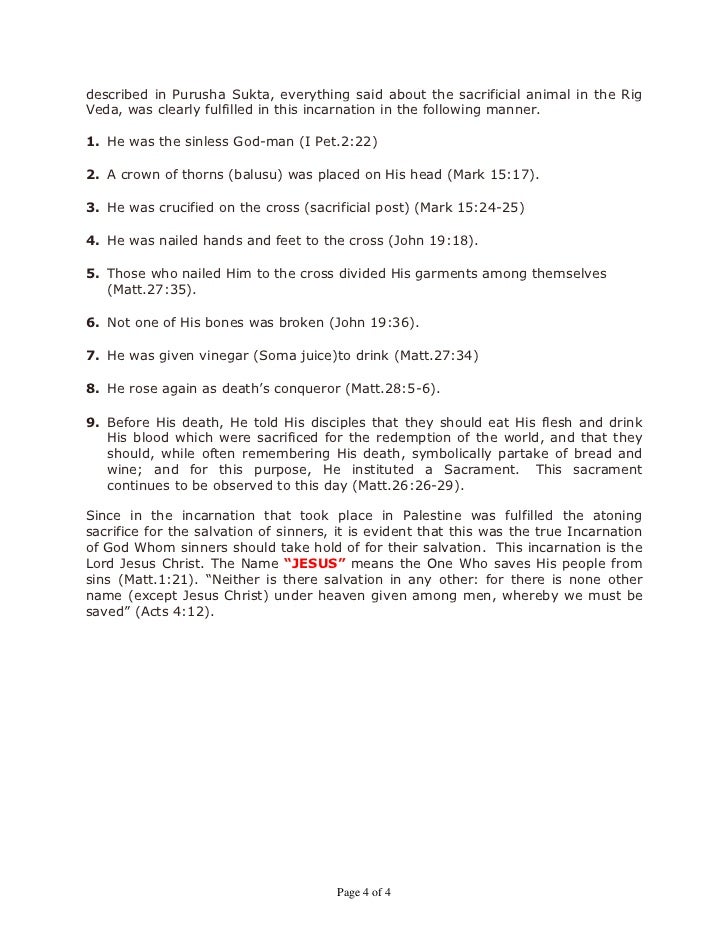 What The Hindu Scriptures Reveal About Jesus Christ