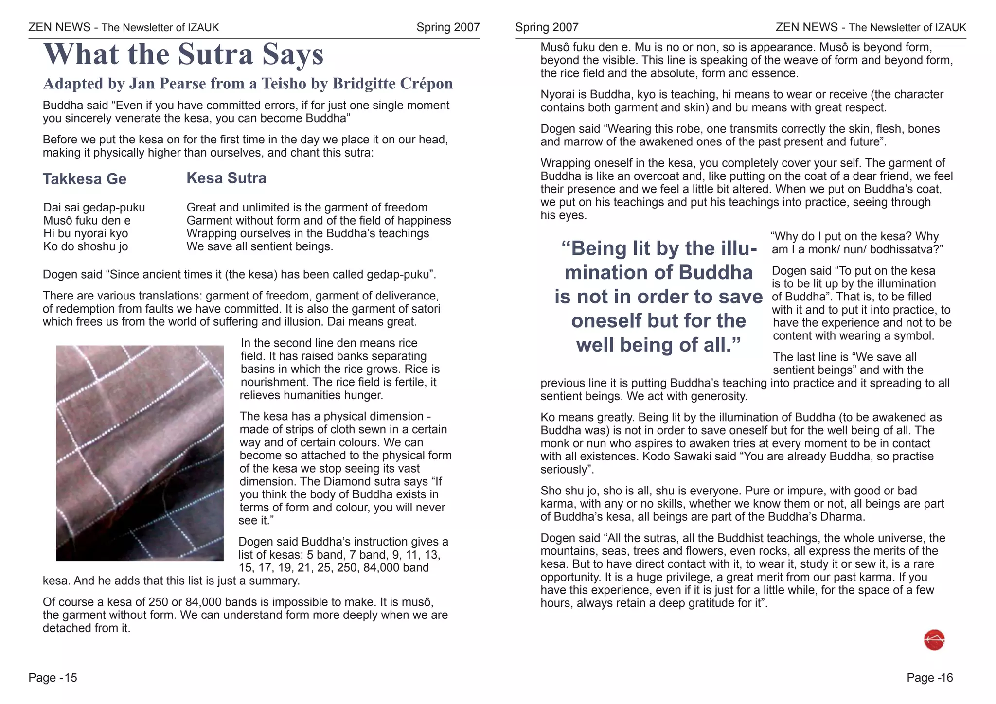 What the kesa sutra says... | PDF