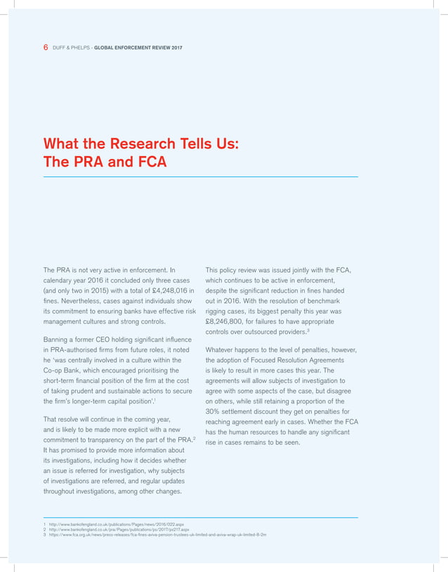 What the Research Tells Us: The PRA and FCA | PDF
