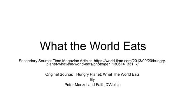 What the World Eats | PPT