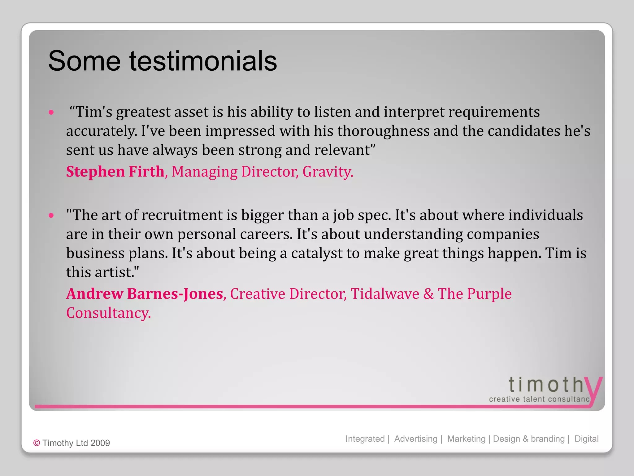 What Timothy does... | PPT