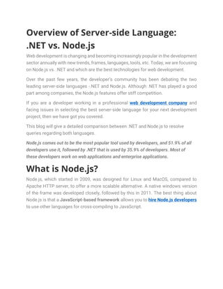 .NET vs. Node.js: What to Choose for Web Development | PDF | Web ...