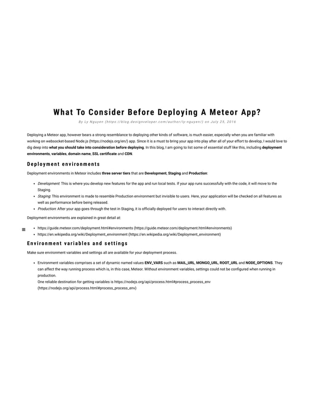 What To Consider Before Deploying A Meteor App Pdf