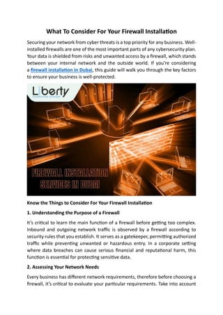 What To Consider For Your Firewall Installation.pdf