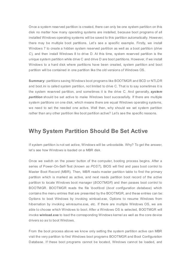 Which Partition Should Be Active Wikiaiwire