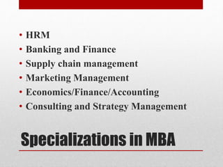 Best Specializations in MBA | PPTX