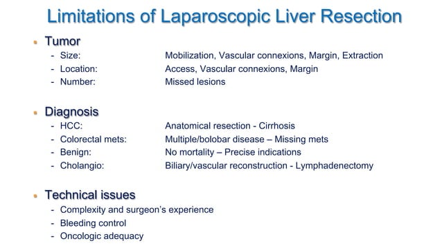 Laparoscopic Liver Resection : What to do and not do - Pr Daniel ...