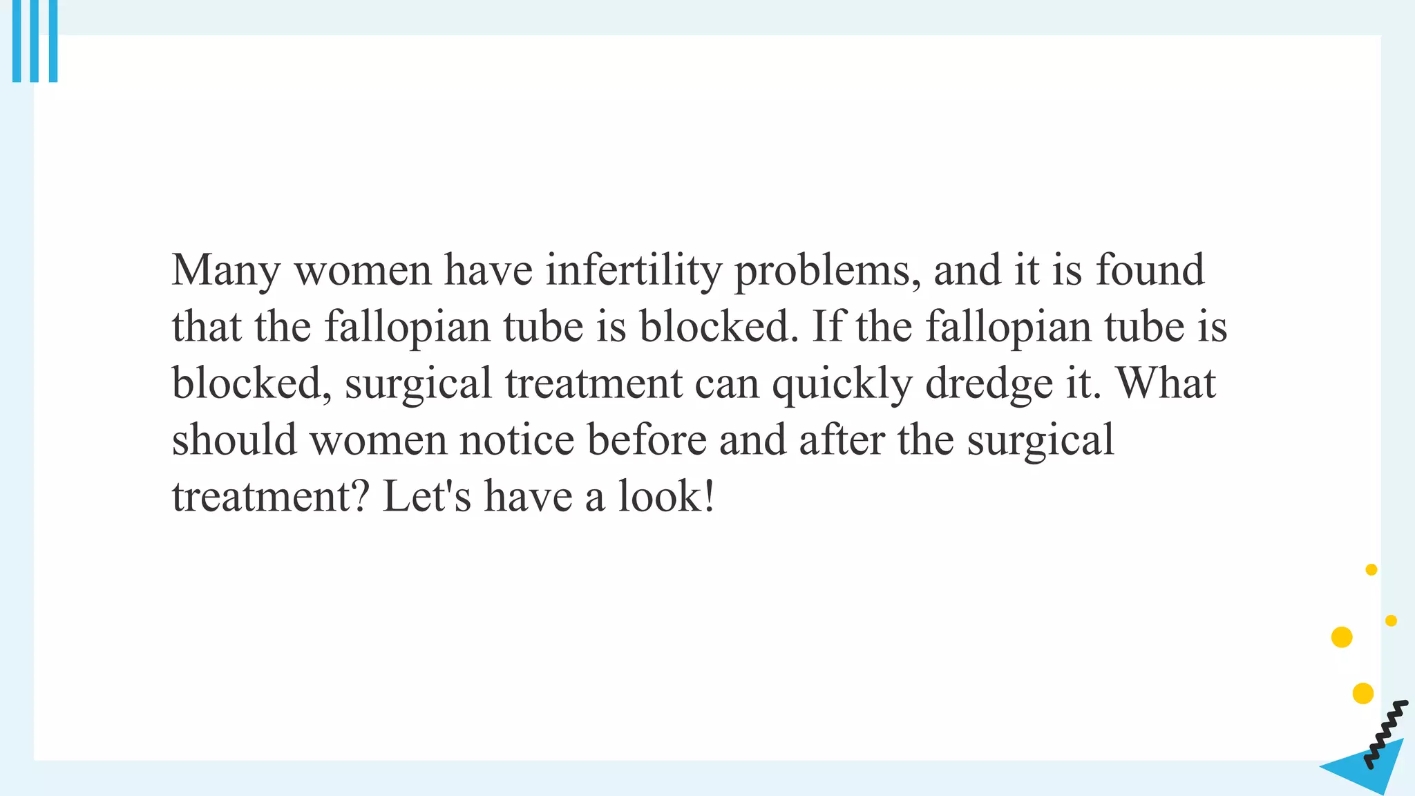 What to do Before and After Blocked Fallopian Tubes Surgery? | PPTX