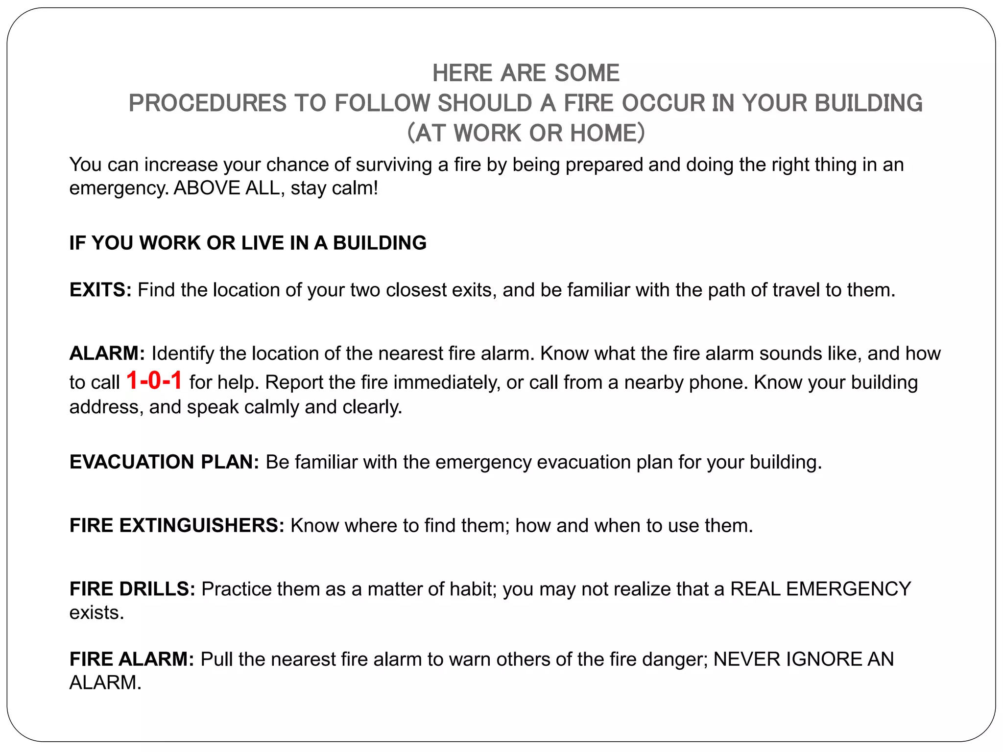 What to do in case of fire | PPTX