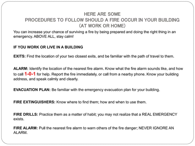 What to do in case of fire | PPTX