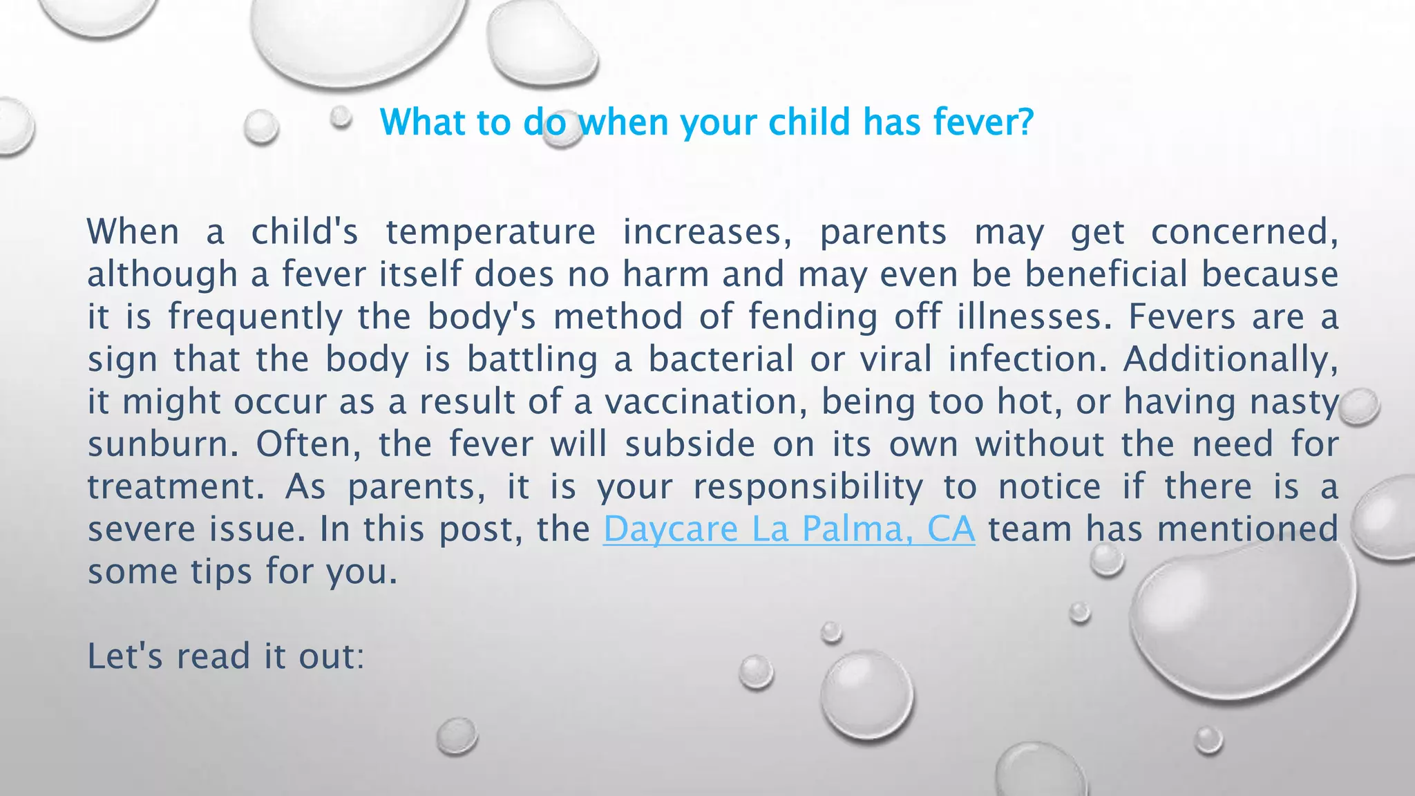 What to do when your child has fever? | PPTX