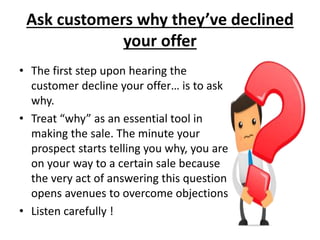 What to do when your customer says no | PPTX