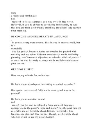 What to DoWrite two lyric poems, one conforming to a specif.docx