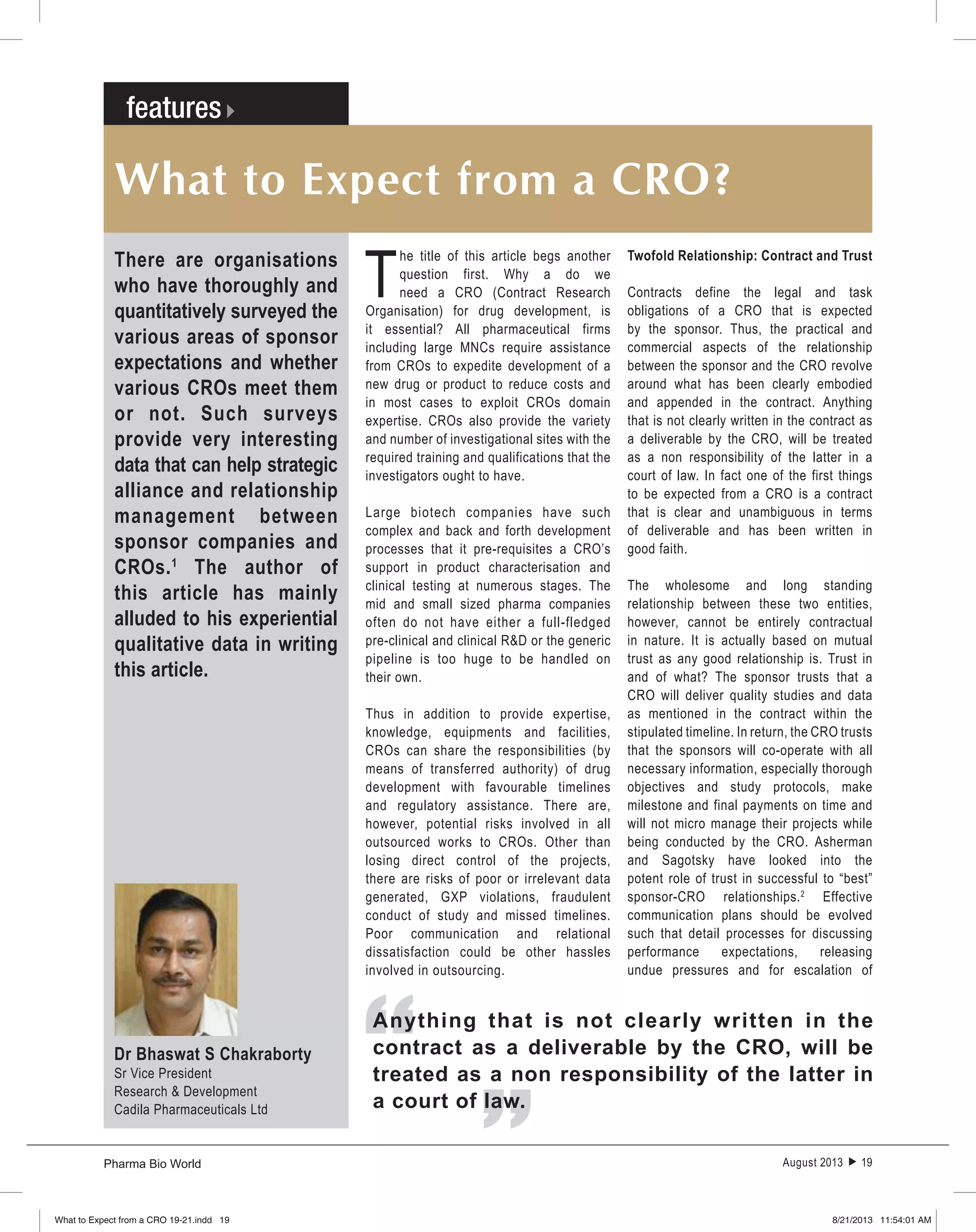 What to expect from a CRO | PDF