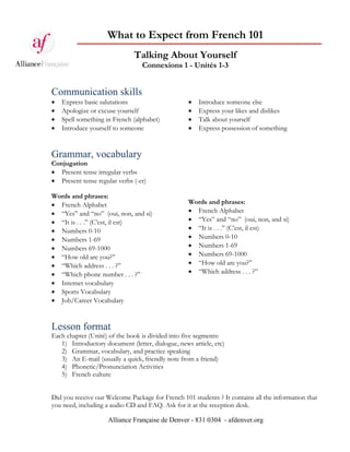 What to expect from french 101 | PDF