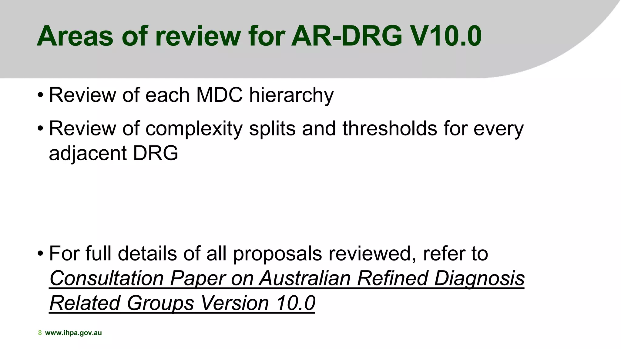 What to expect in AR-DRG Version 10.0 | PDF