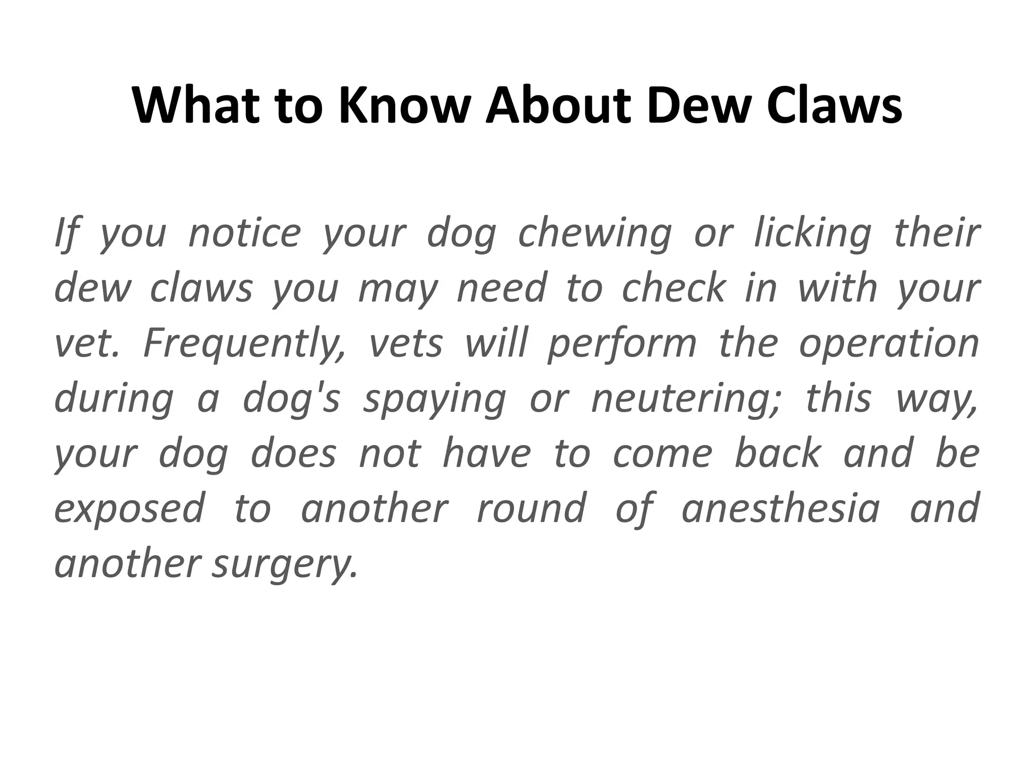 What to know about dew claws | PPTX