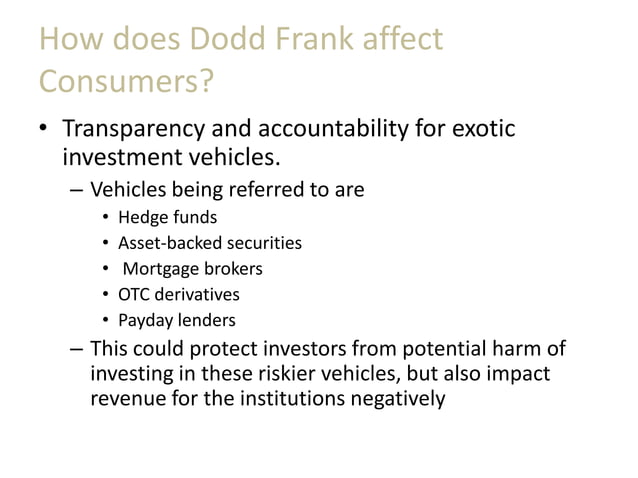 A Summary of the Dodd Frank Act and How it Affects Hedge Funds | PPTX ...