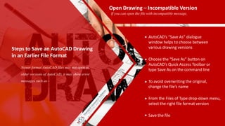 What to Know When Saving AutoCAD Drawing to an Earlier File Format.pptx