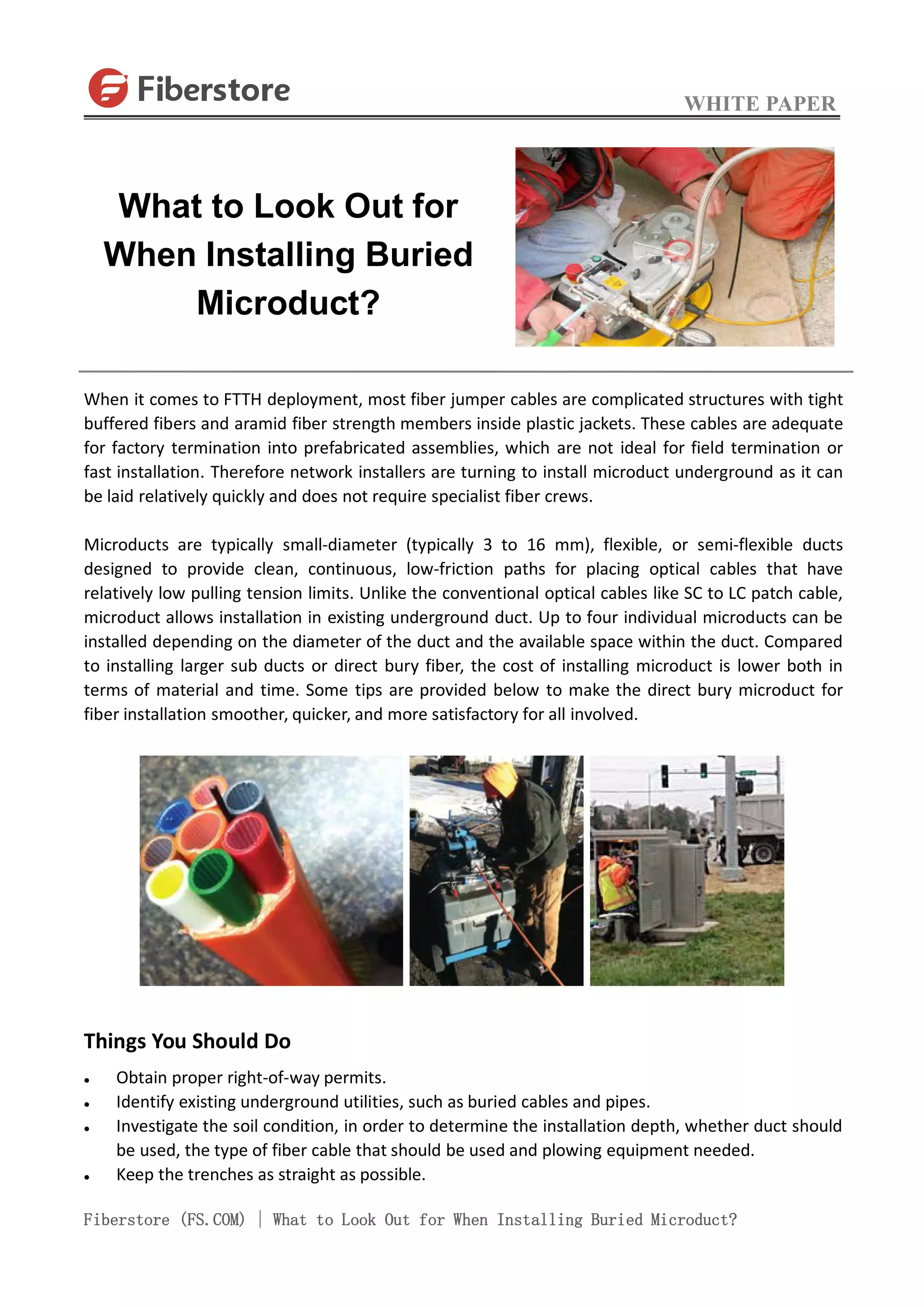 What to look out for when installing buried microduct | PDF