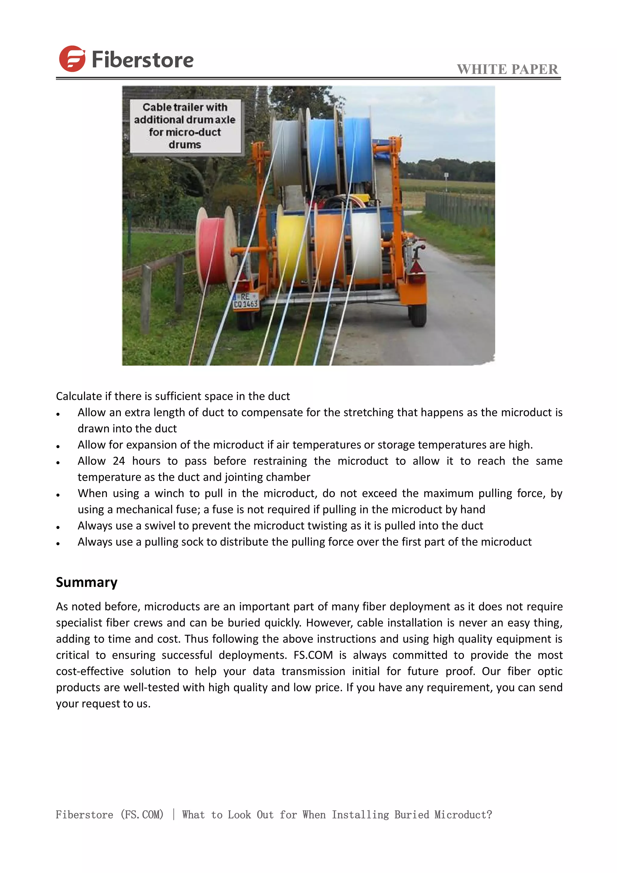 What to look out for when installing buried microduct | PDF