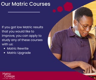 What To Study With Low Matric Results | PDF