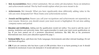 What to write in a cv | PPT