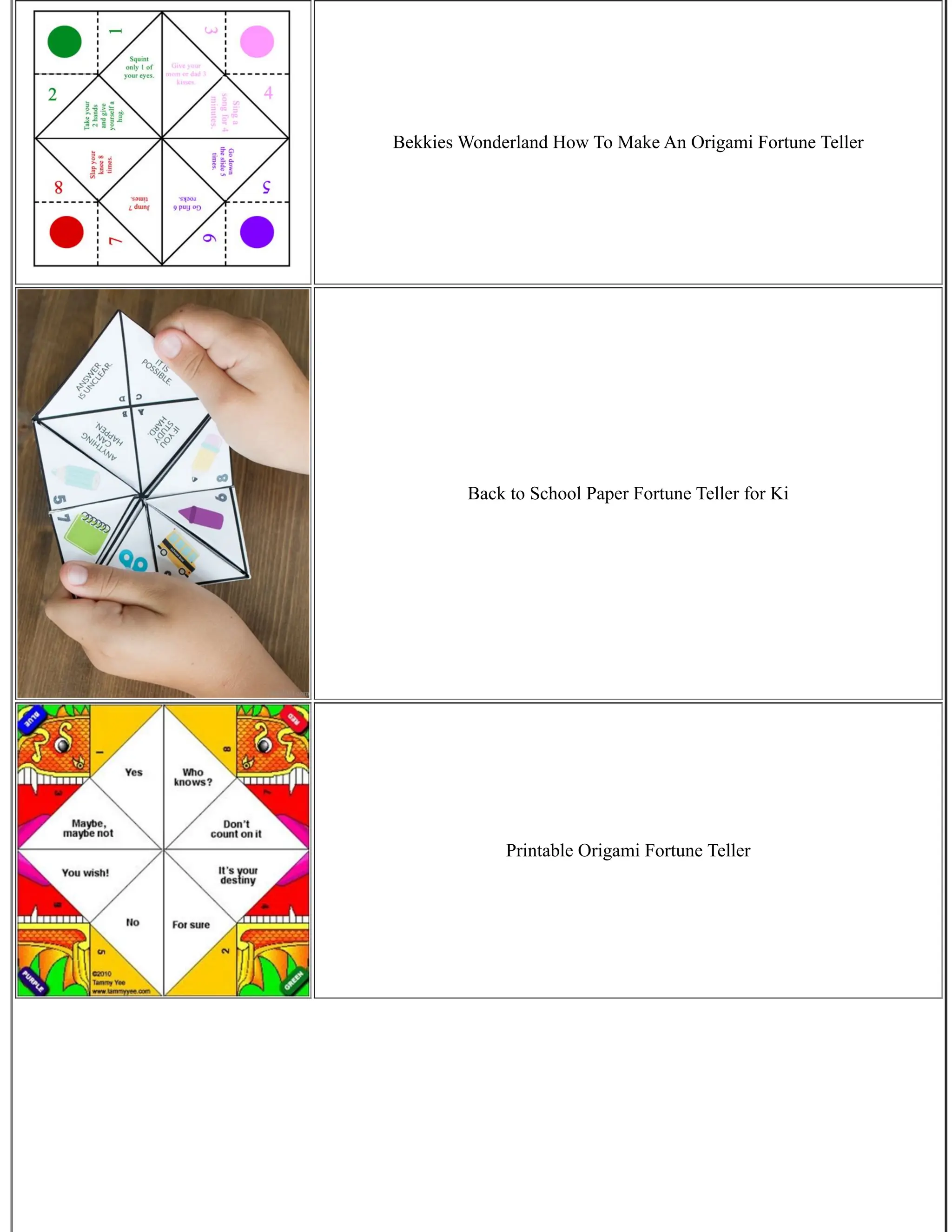 What To Write On A Paper Fortune Teller | PDF
