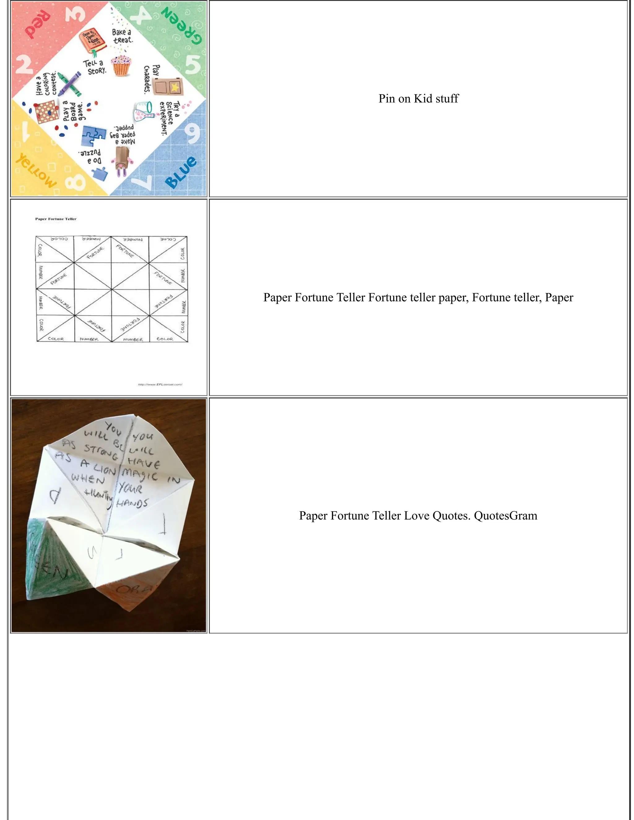 What To Write On A Paper Fortune Teller | PDF