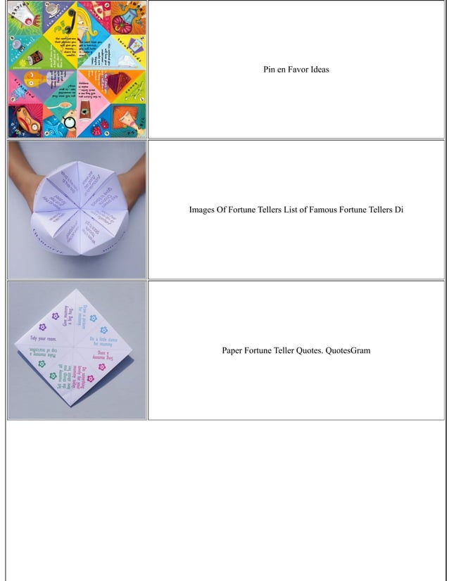 What To Write On A Paper Fortune Teller | PDF