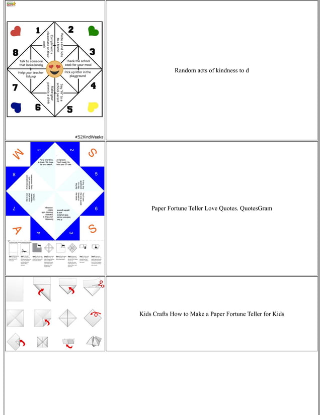 What To Write On A Paper Fortune Teller | PDF
