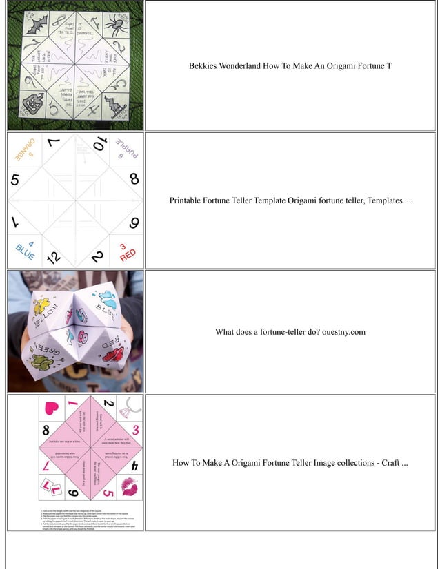 What To Write On A Paper Fortune Teller | PDF