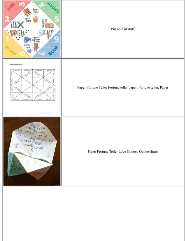 What To Write On A Paper Fortune Teller | PDF