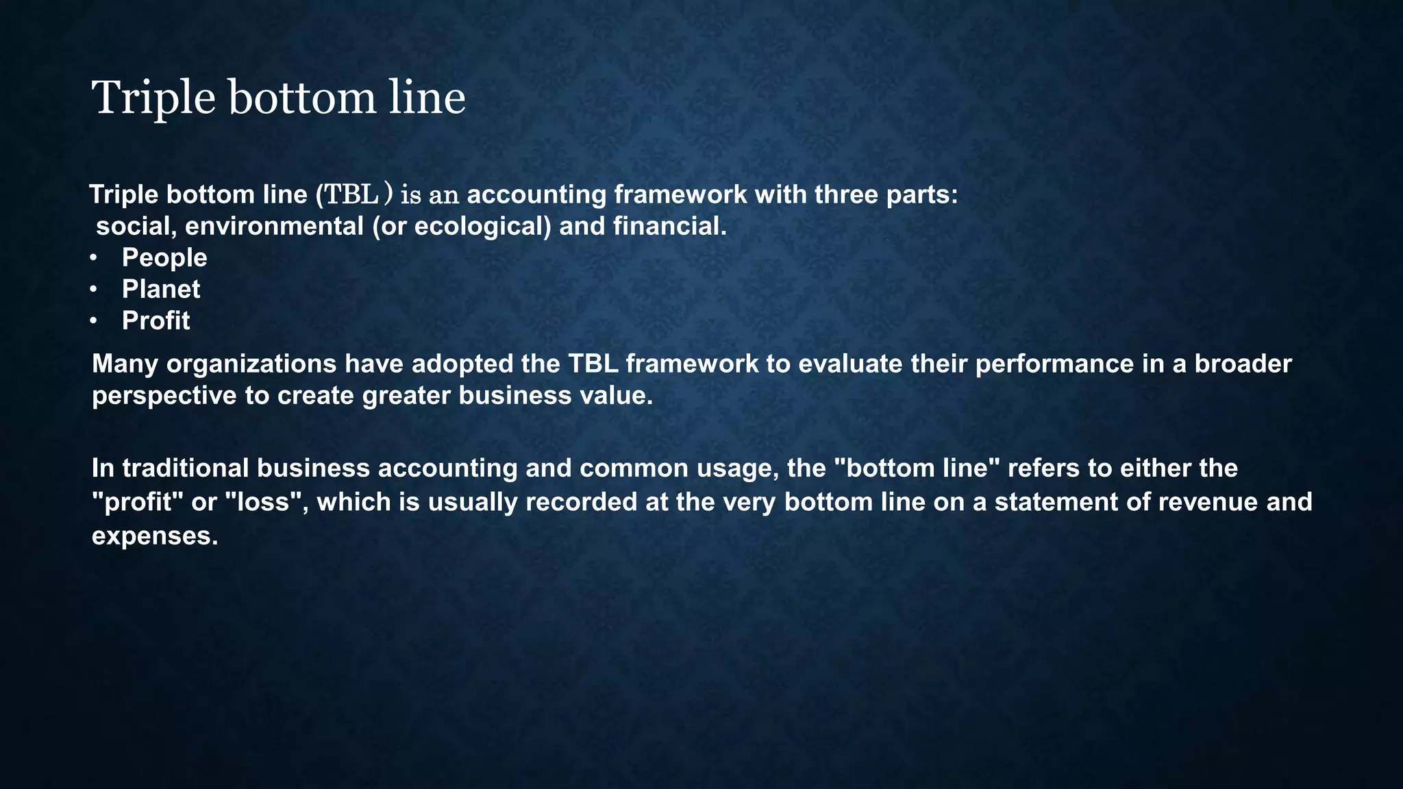 What triple bottom line, ITC | PPTX