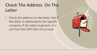 How To Identify DOT Compliance Biennial Update Scam Letter As A Trucker ...