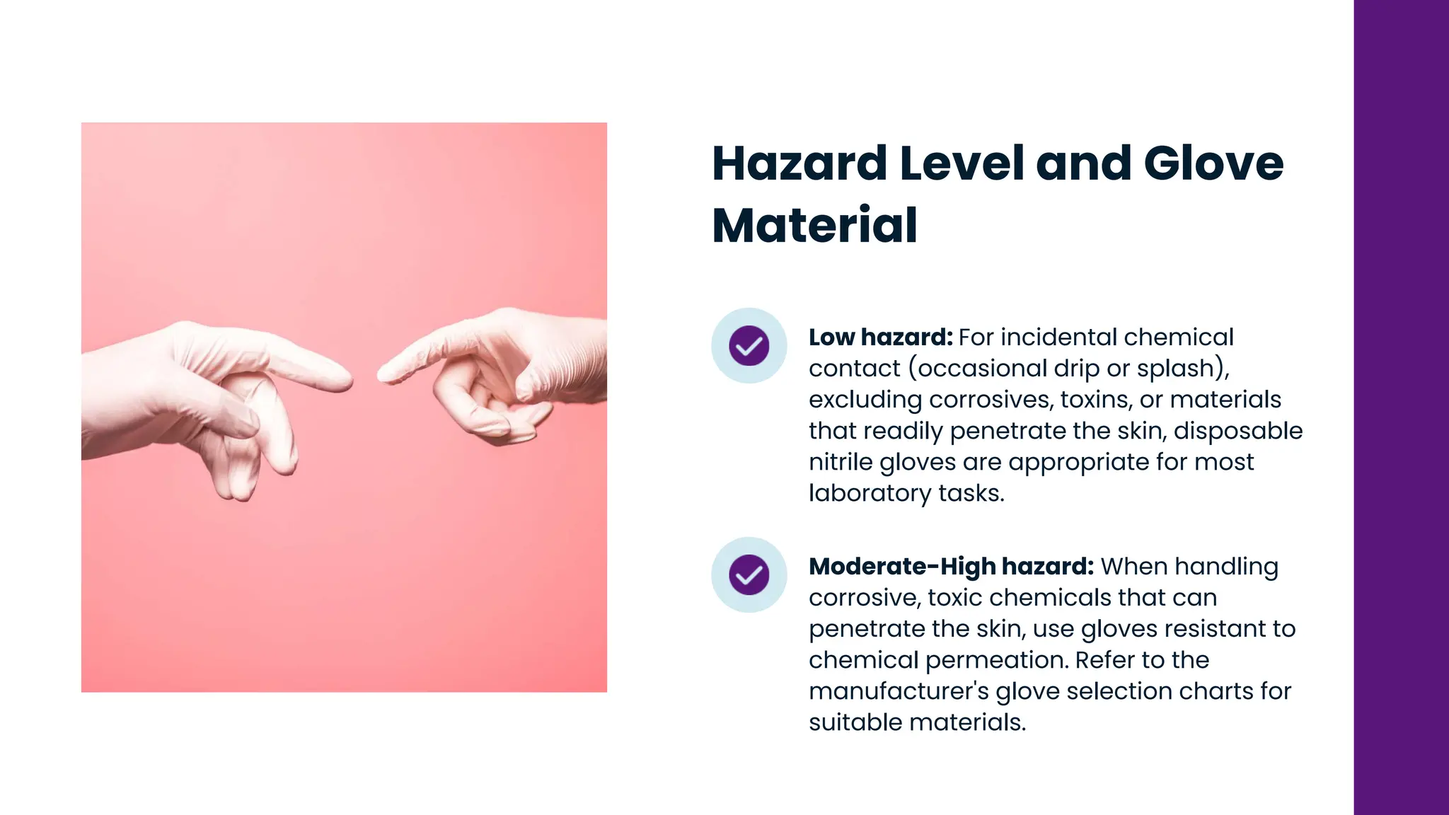 What type of gloves are used in the laboratory? | PPTX