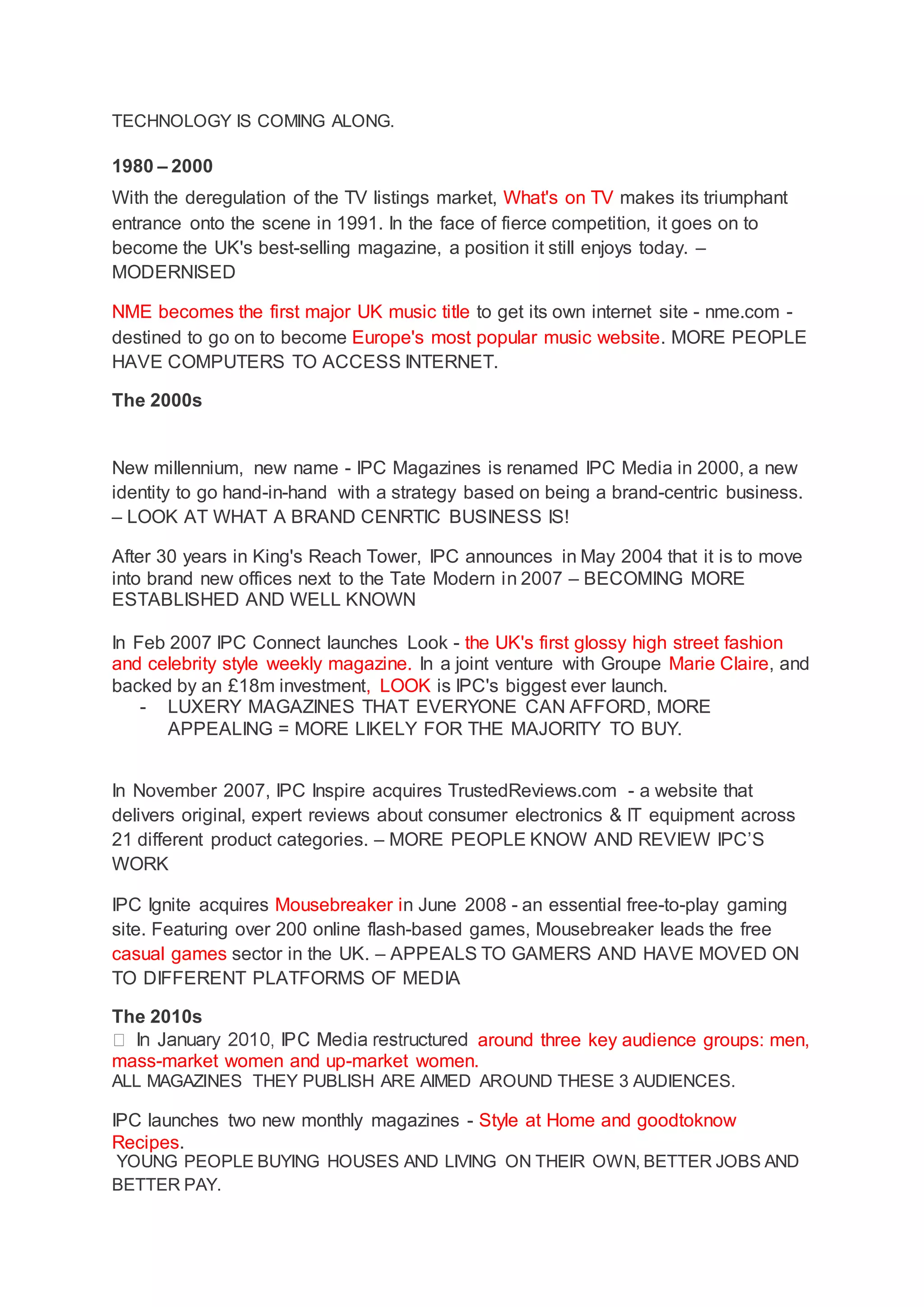 What types of magazine and target audiences has time inc | DOCX