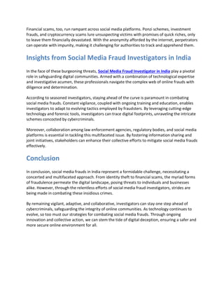What Types of Social Media Frauds Are Prevalent in India? Investigator ...