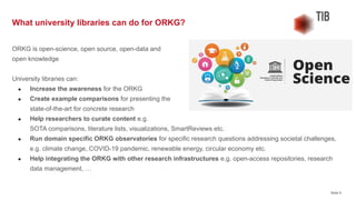 What University Libraries can do for the Open Research Knowledge Graph ...