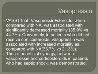 Vasopressors in Sepsis | PPTX | First Aid | Injuries