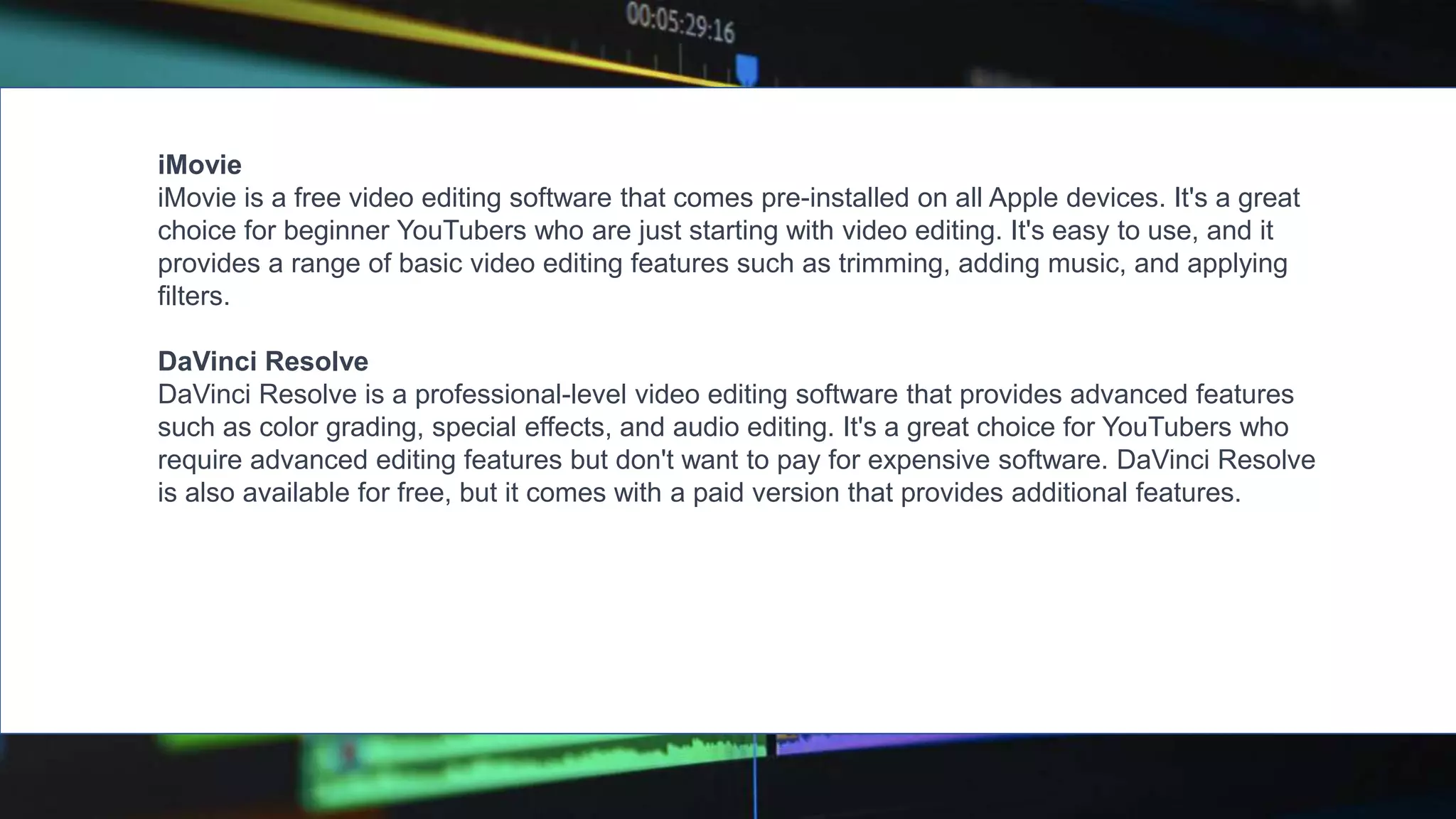 What video editor do Youtubers use.pptx