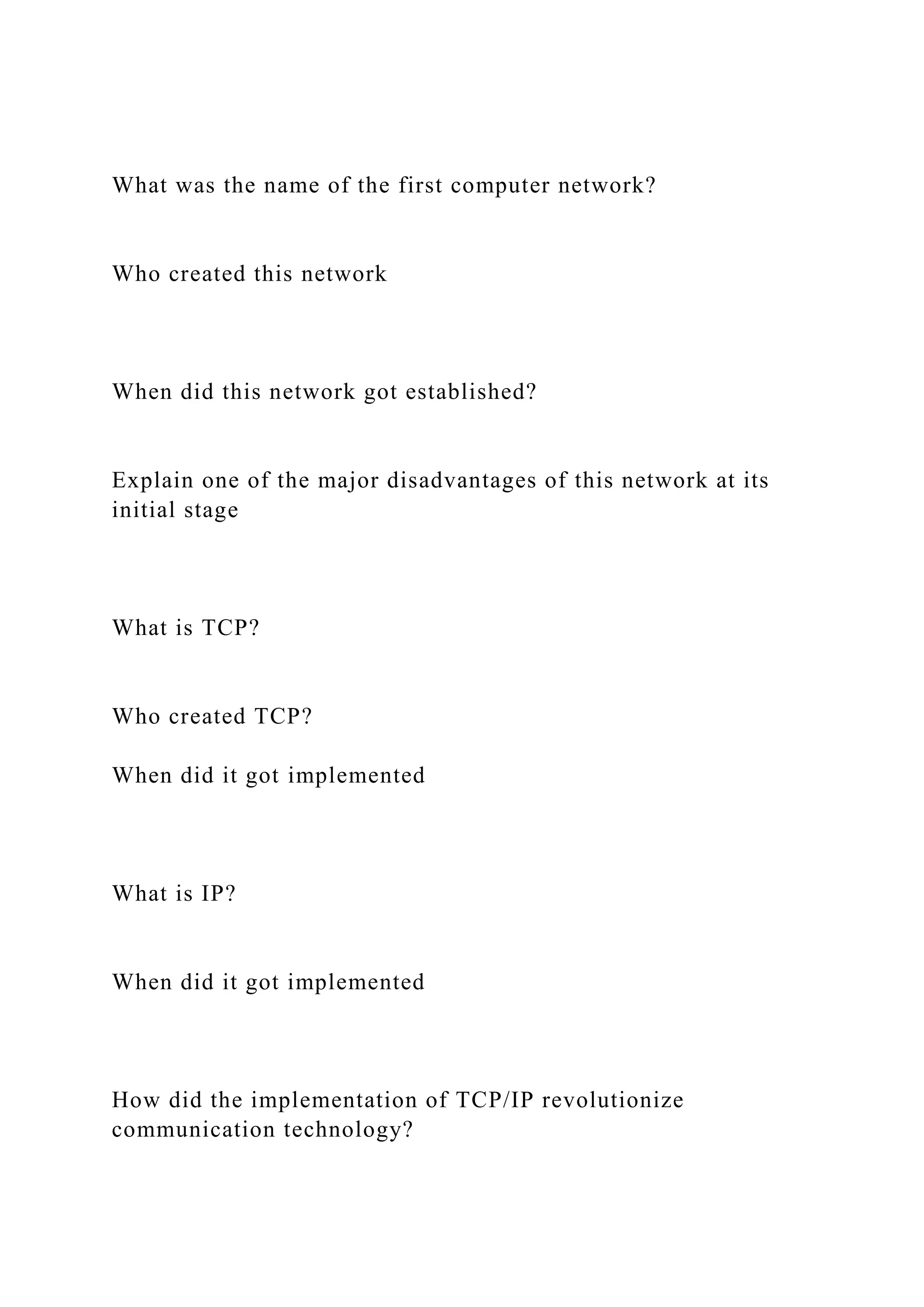 What was the name of the first computer networkWho created .docx