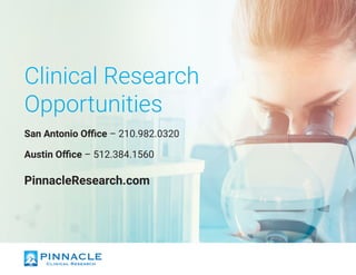 Pinnacle Clinical Research | Our Facilities | PDF