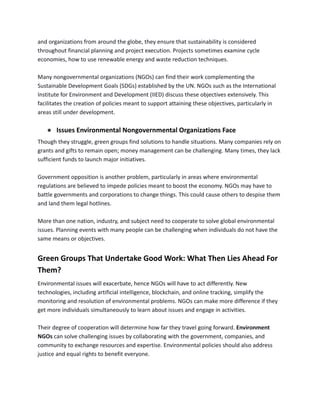 What We Need to Know About Environmental NGOs | PDF