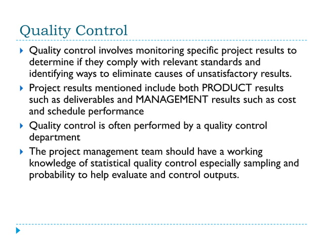 Project Quality Management | PPTX | Business | Business and Finance