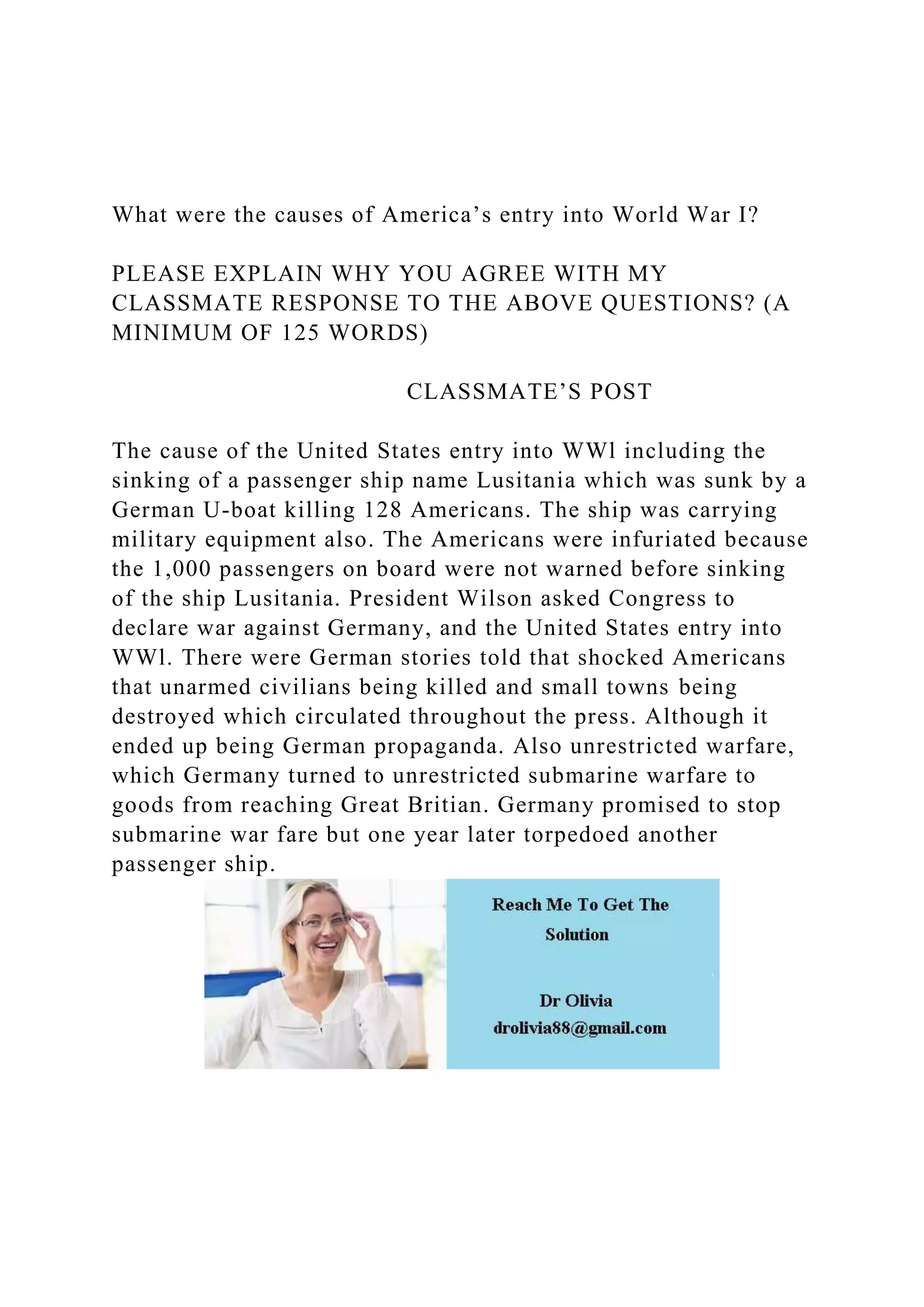 What were the causes of America’s entry into World War IPLE.docx